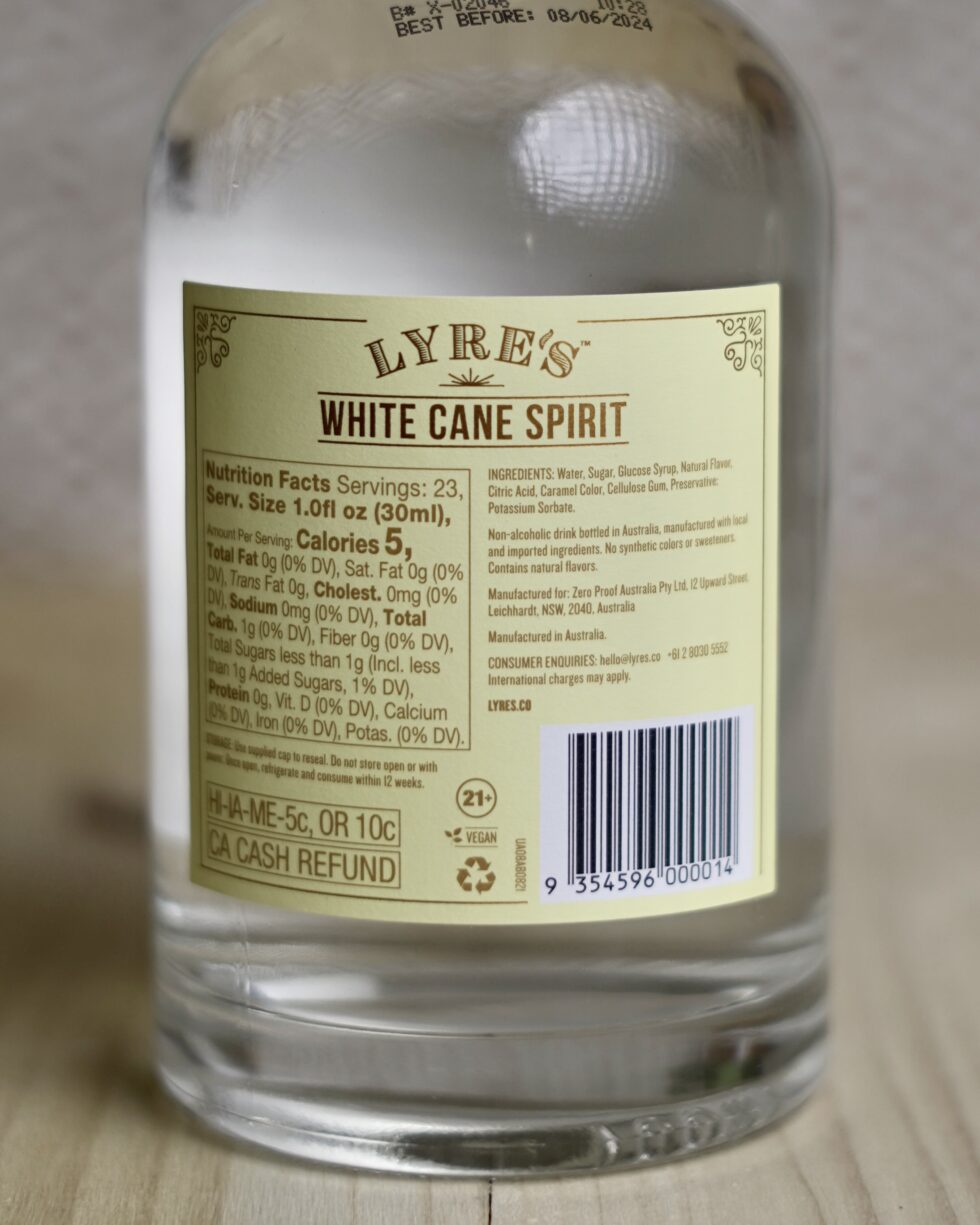 Lyre’s White Cane Spirit | Rum Runner Labs